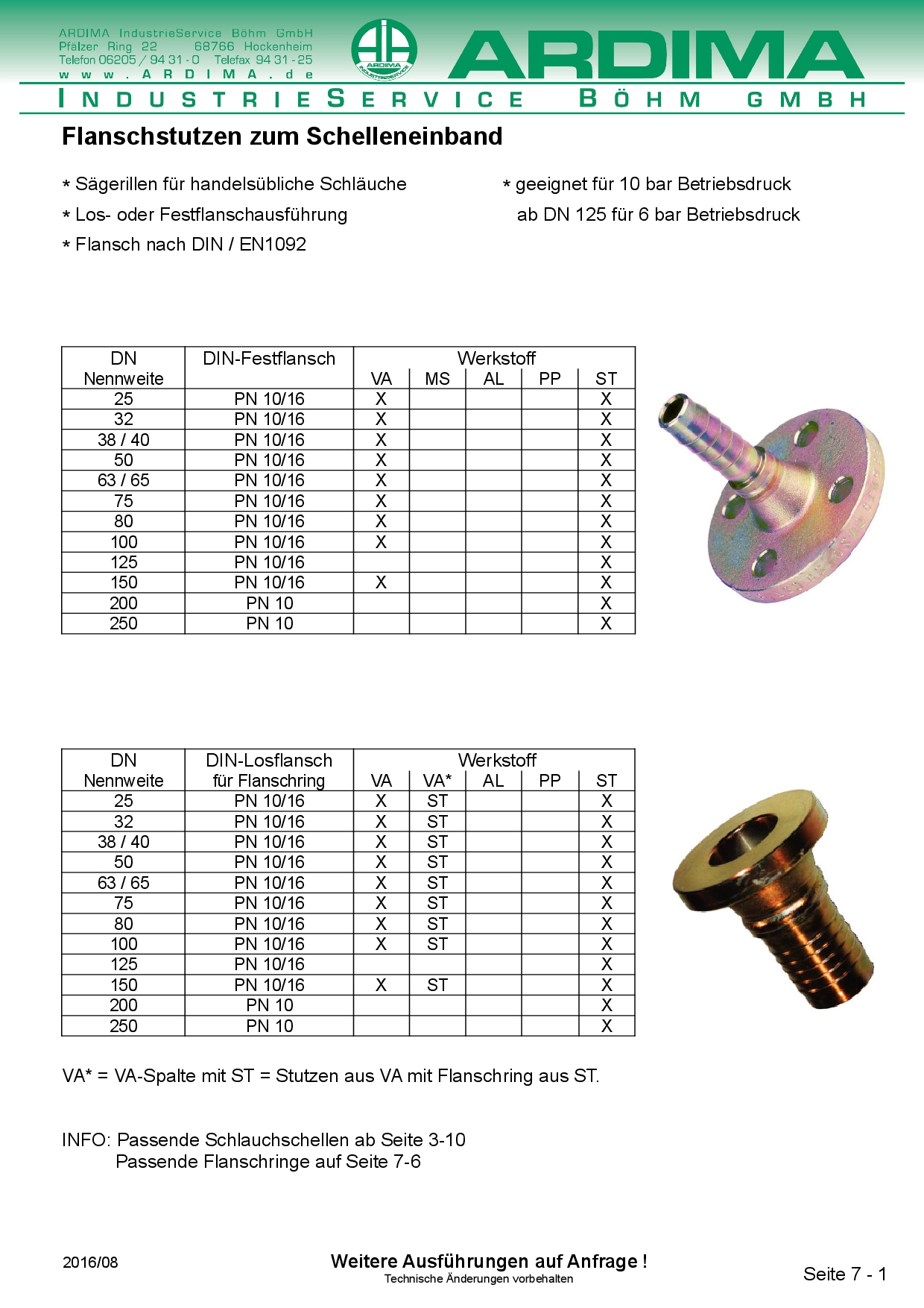 Flanschmaterial - Ardima - Industrieservice Böhm GmbH